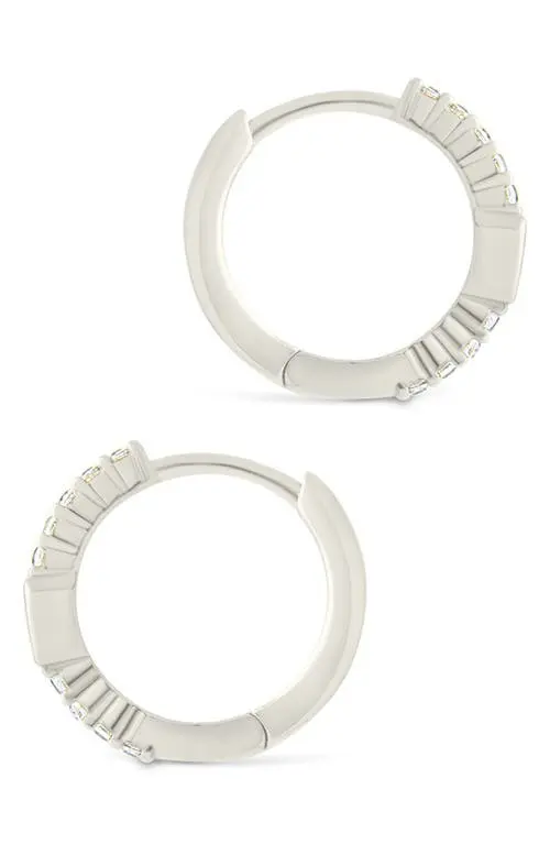Sterling Forever Cubic Zirconia Hoop Earrings - Silver