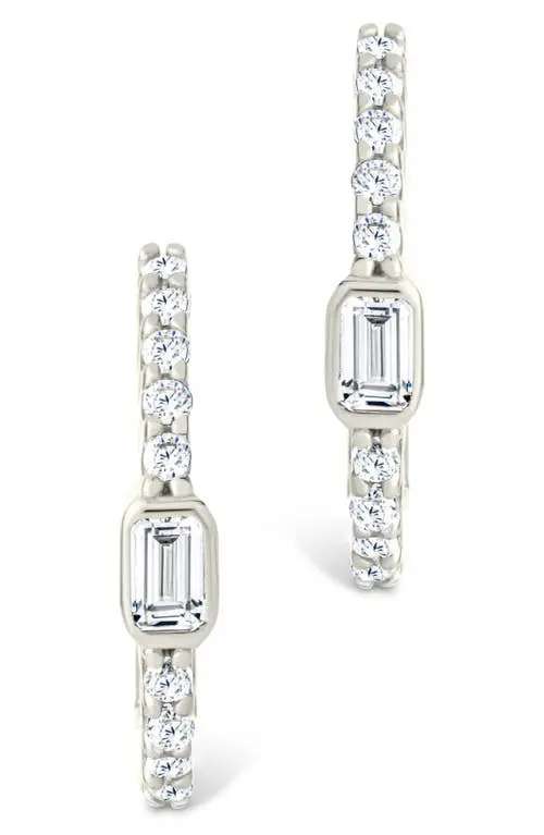 Sterling Forever Cubic Zirconia Hoop Earrings - Silver