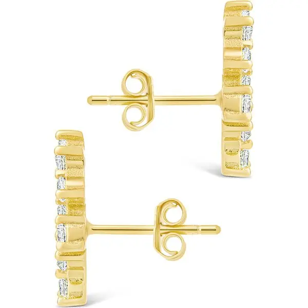 Sterling Forever Cubic Zirconia Ear Crawlers - Gold