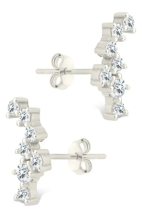 Sterling Forever Cubic Zirconia Ear Crawlers - Silver