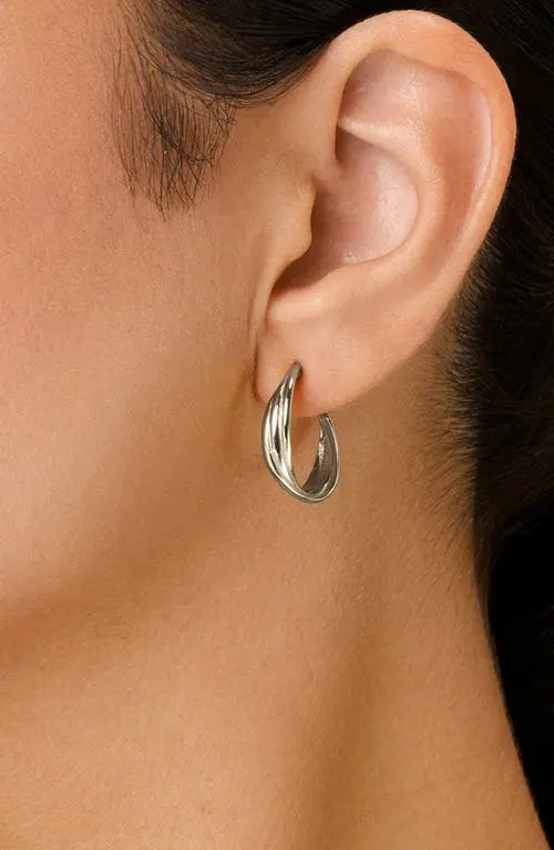 Sterling Forever Monique Twisted Hoop Earrings - Silver