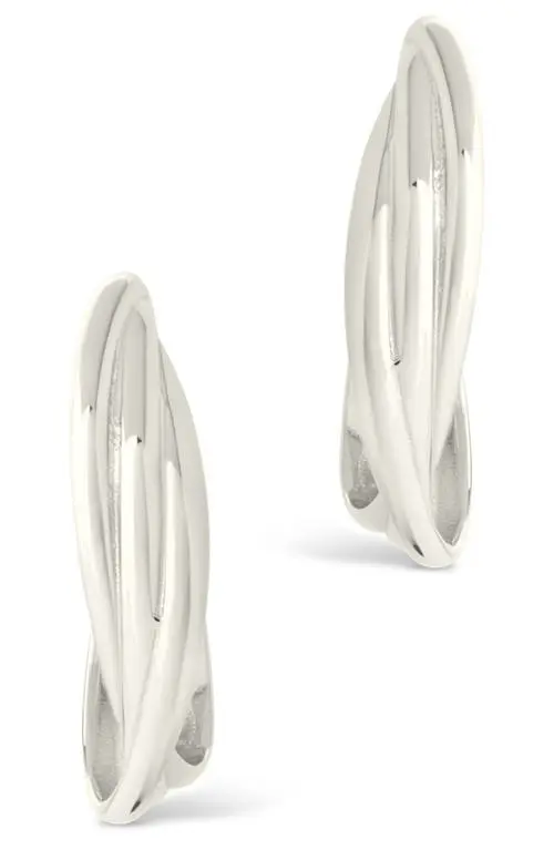 Sterling Forever Monique Twisted Hoop Earrings - Silver