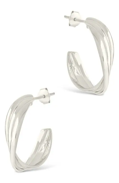 Sterling Forever Monique Twisted Hoop Earrings - Silver