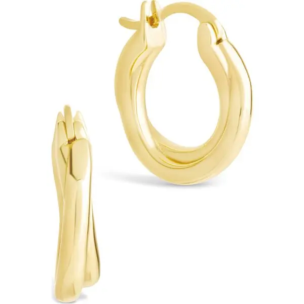 Sterling Forever Janice Twisted Huggie Hoop Earrings - Gold