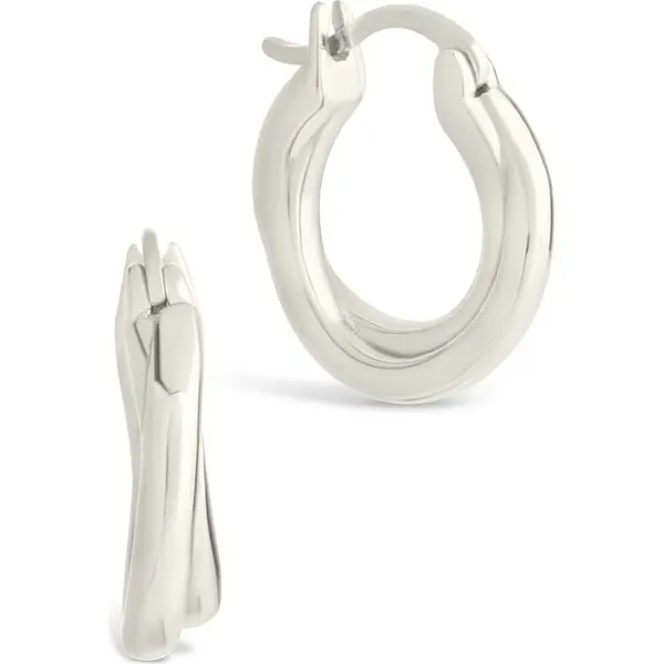 Sterling Forever Janice Twisted Huggie Hoop Earrings - Silver