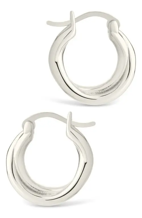 Sterling Forever Janice Twisted Huggie Hoop Earrings - Silver