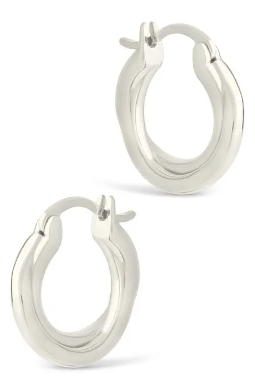 Sterling Forever Janice Twisted Huggie Hoop Earrings - Silver