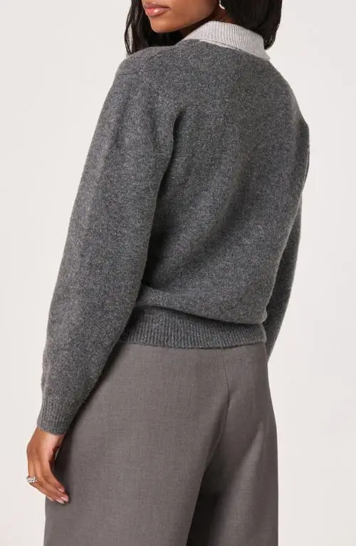 Astr The Label Contrast Collar Sweater
