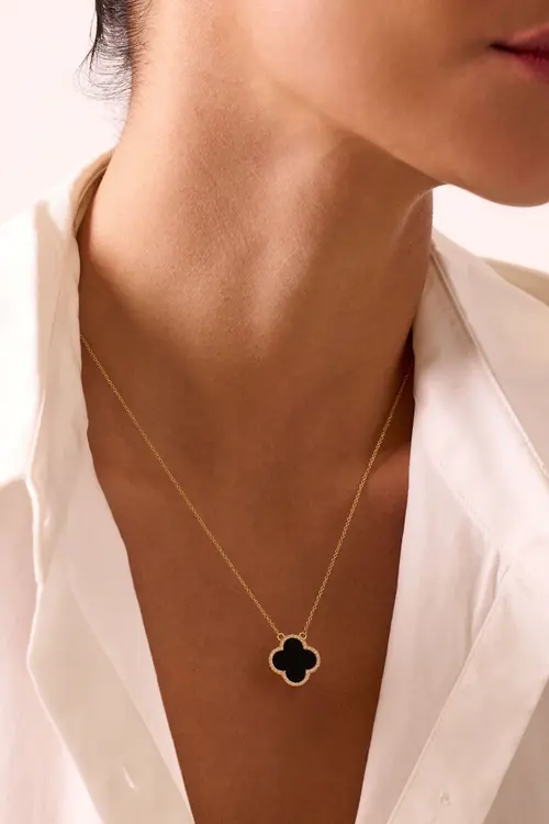 ELECTRIC PICKS Icon Black Clover Necklace