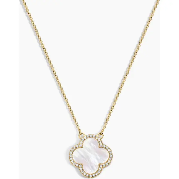 ELECTRIC PICKS Icon White Clover Necklace - Gold