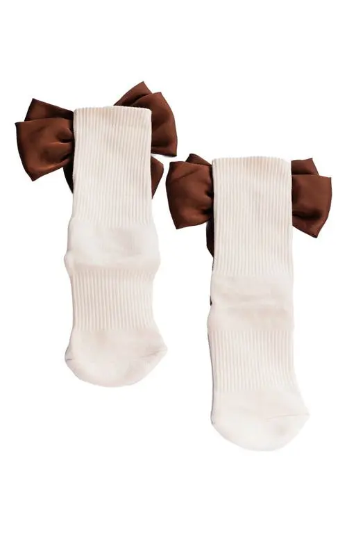 AREBESK Anna Bow Grip Crew Socks