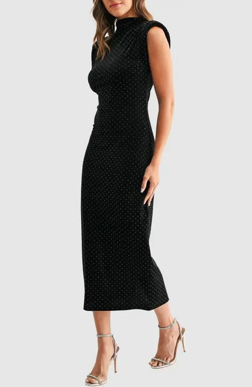QUINCY MAE Rhinestone Velvet Cocktail Dress