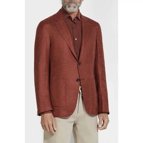 Zegna Houndstooth Cashmere-silk Jacket