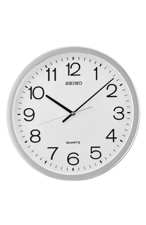 SEIKO 12in. Office Classic Numbered Wall Clock - Silver