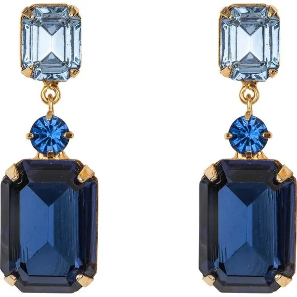 JENNIFER BEHR Justine Crystal Drop Earrings - Sapphire