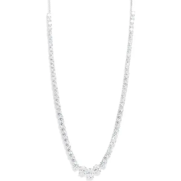 Nadri Stellar Slider Collar Necklace - Rhodium