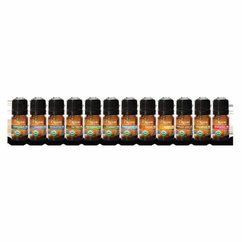 CLIGANIC Organic Aromatherapy Settop 12 Essential Oils 12x0.17oz