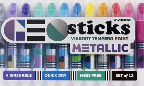 SNIFTY Geo Sticks 12-pack Metallic Tempera Paint Sticks