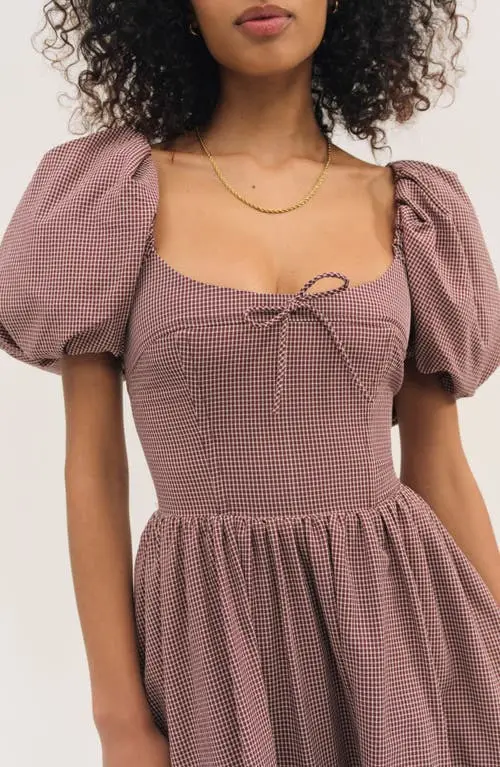 For Love & Lemons Florence Plaid Mini Dress