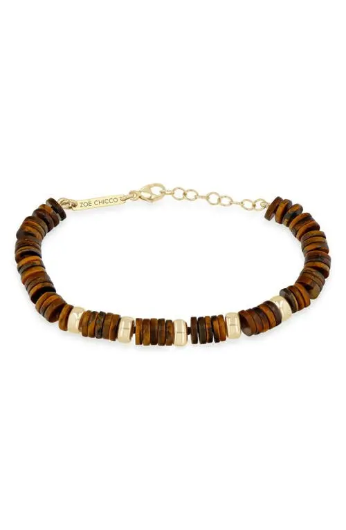 Zoe Chicco Tiger's Eye And Bracelet - 14k Yellow Gold