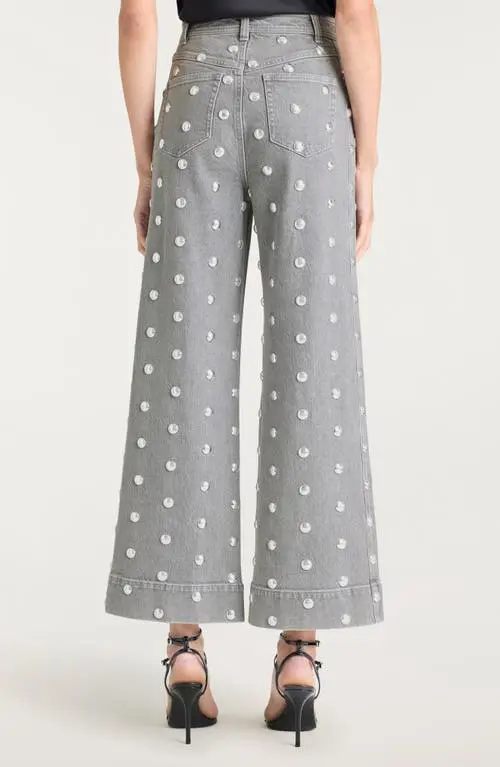 Cinq À Sept Betsy Studded Flare Ankle Jeans - Lune/silver