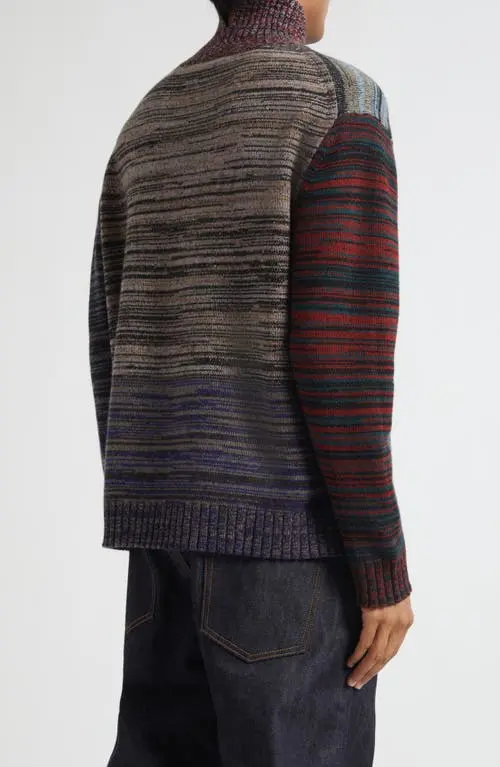 WASTE YARN PROJECT Carol Space Dye One Of A Kind Turtleneck Sweater