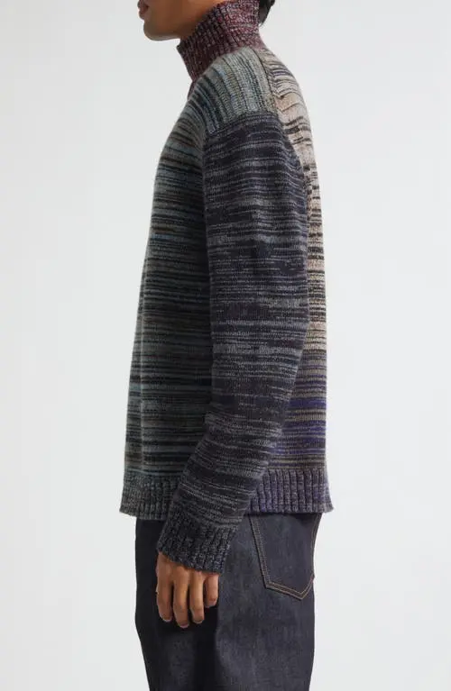 WASTE YARN PROJECT Carol Space Dye One Of A Kind Turtleneck Sweater