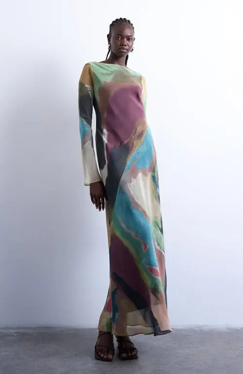 chinese dress ladies Philomena Maxi Dress Natural/Blue / S main image 0