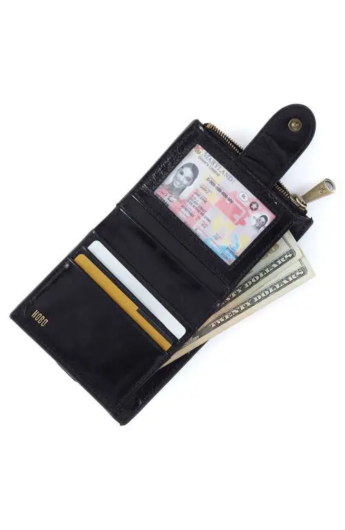 Hobo Dunn Leather Compact Wallet - Black