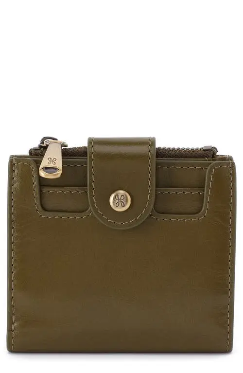 Hobo Dunn Leather Compact Wallet - Olive Veil