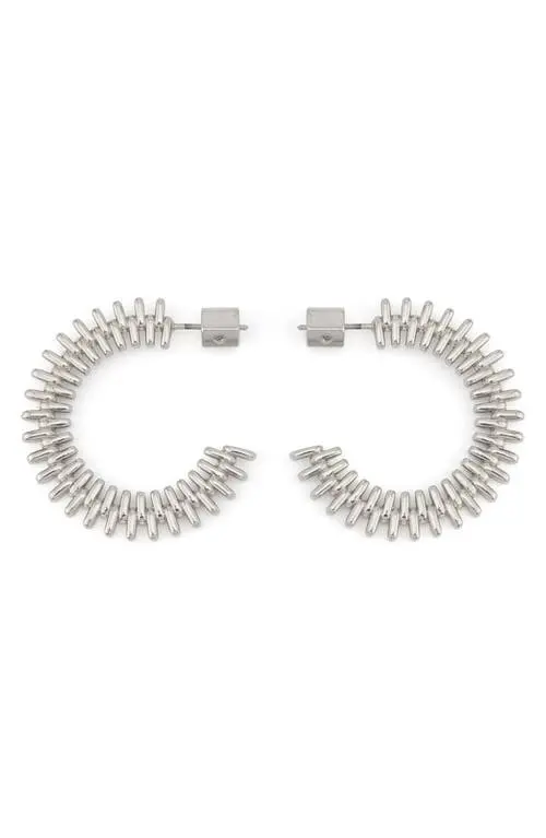 ALLSAINTS Zipper Tooth Hoop Earrings - Shiny Silver