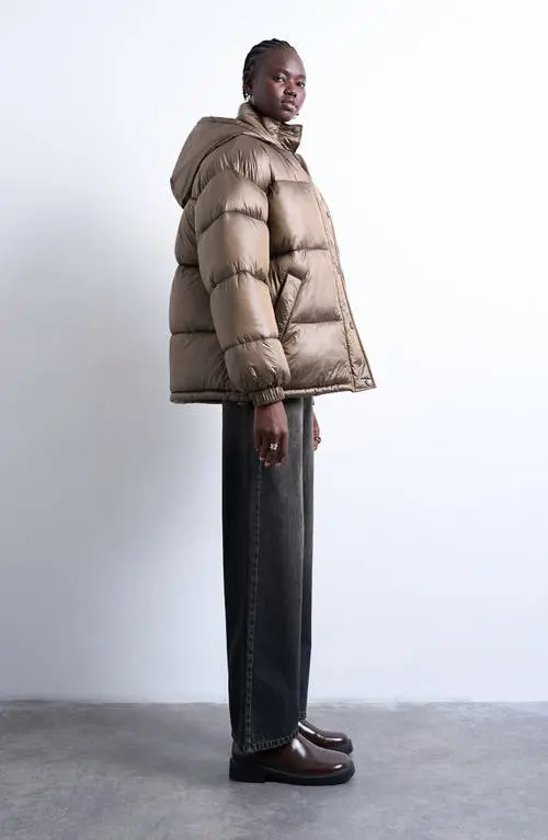 Topshop Hooded Puffer Jacket