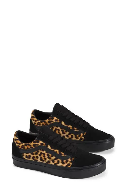 VANS Old Skool Leopard Print Calf Hair Sneakers - Leopard/black