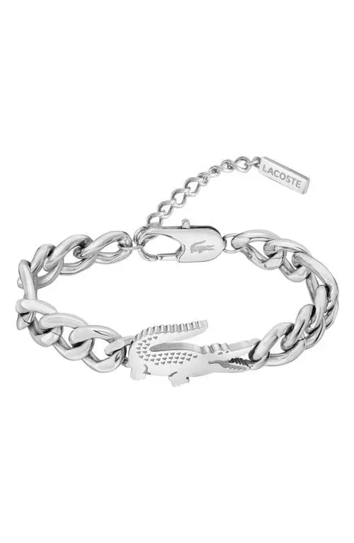 Lacoste Crocodile Chunky Chain Bracelet - Silver