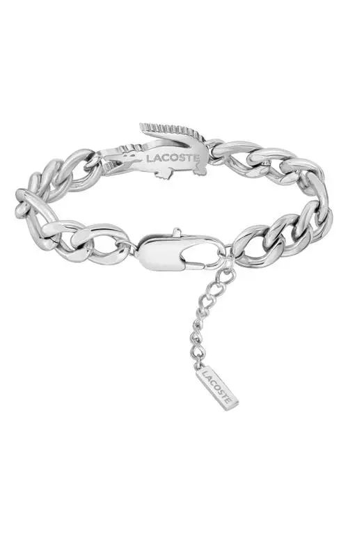 Lacoste Crocodile Chunky Chain Bracelet - Silver