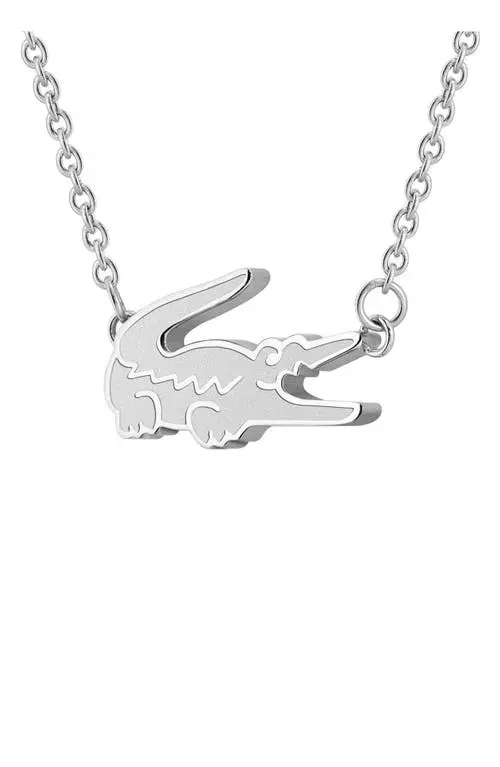 Lacoste Crocodile Chain Necklace - Silver