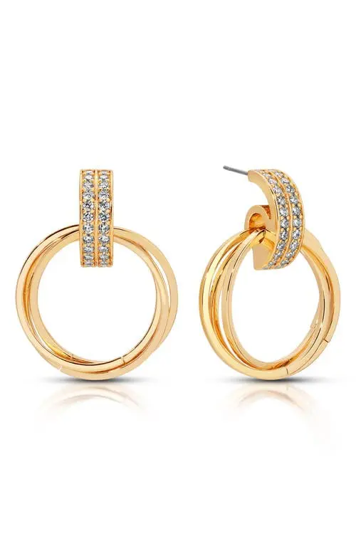 Ettika Knot Pavé Drop Earrings - Gold