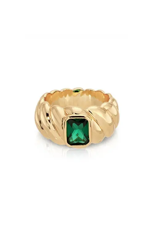 Ettika Twisted Statement Ring - Green