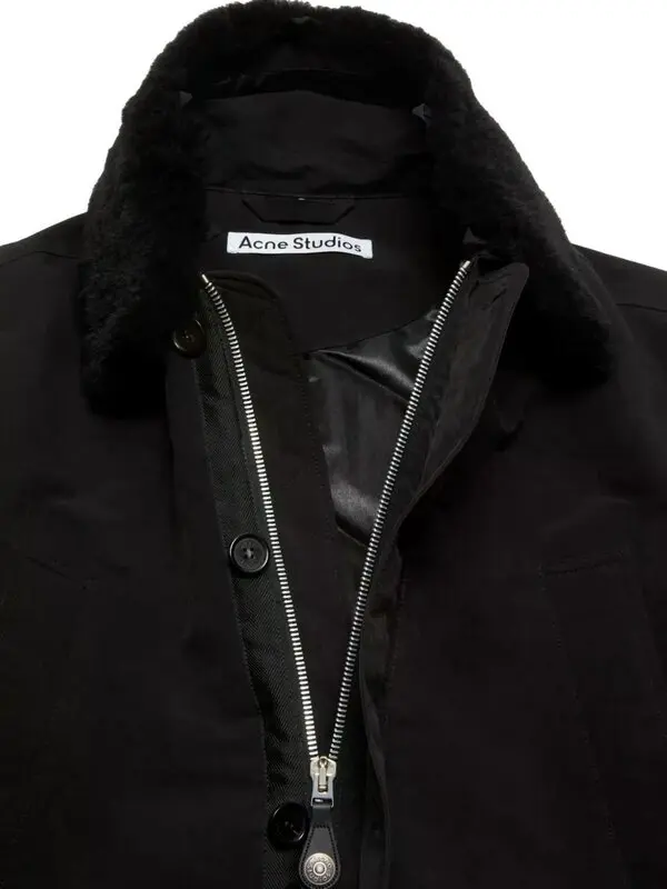 Acne Studios Shearling-collar Bomber Jacket - Black