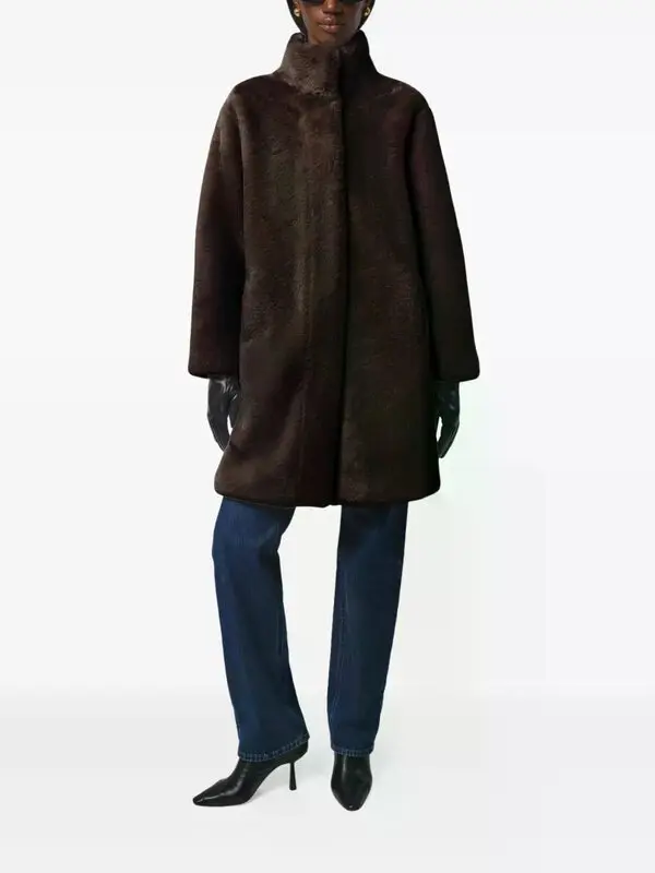 Apparis Blair Funnel-neck Coat - Brown