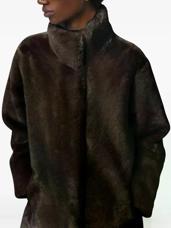 Apparis Blair Funnel-neck Coat - Brown