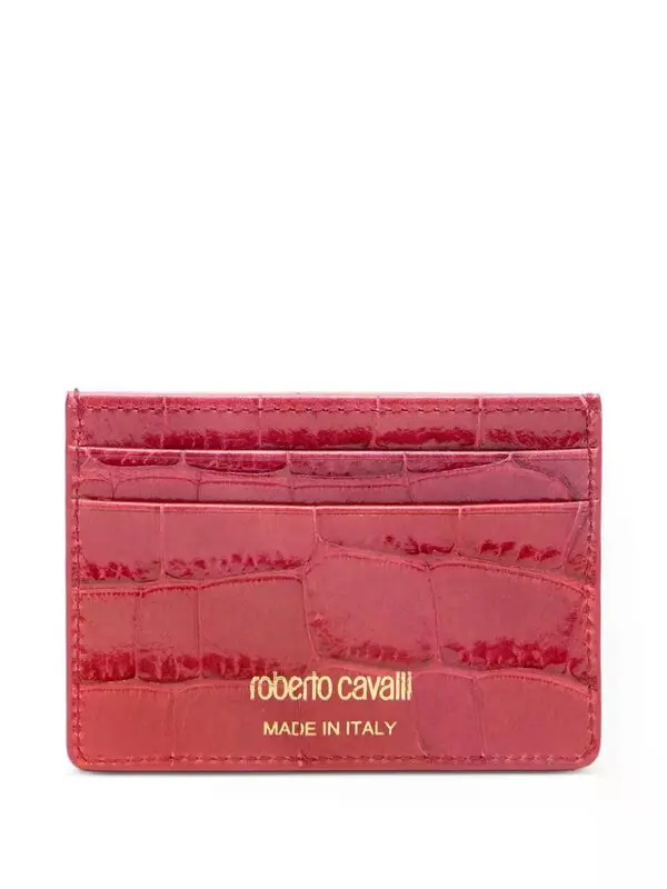 Roberto Cavalli Crocodile-effect Logo Card Holder