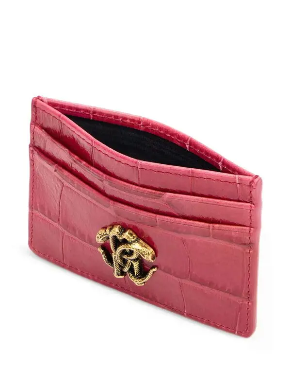 Roberto Cavalli Crocodile-effect Logo Card Holder