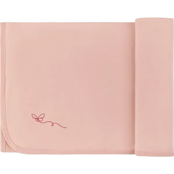 ELY'S & CO. Velour Stripe Collectionblanket - Light Pink