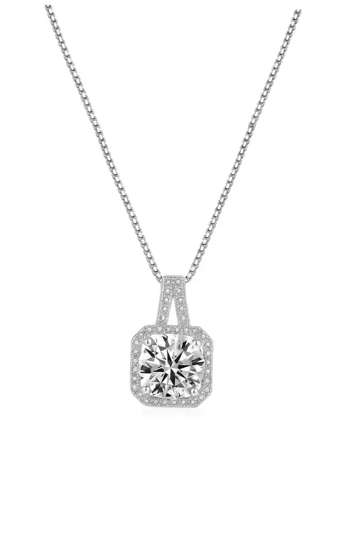 HOLLYWOOD SENSATION Elena Halo Pendant Necklace - Silver
