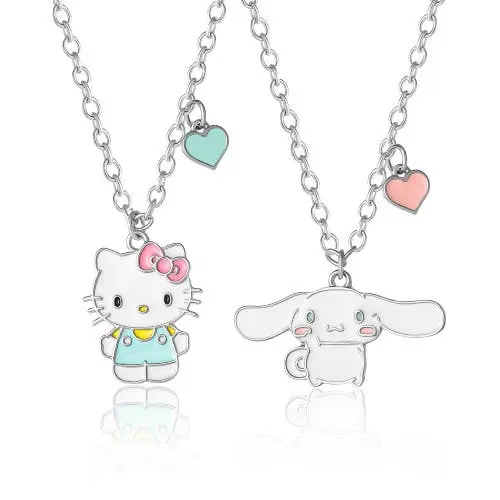 HELLO KITTY Necklace Set With Charms - Silver/ White