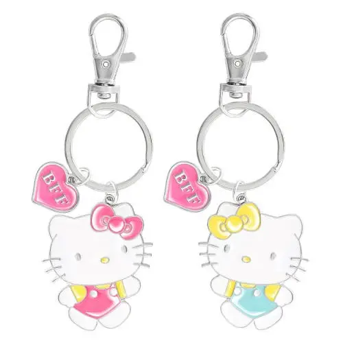 HELLO KITTY Bff Keychain, And Mimmy White - White/ Silver