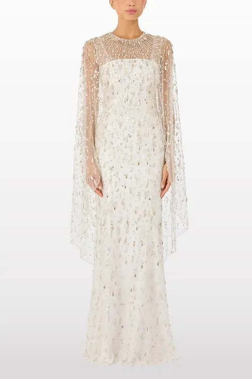 Jenny Packham Hestia Embellished Gown - Vanilla