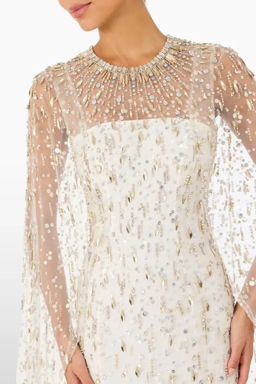 Jenny Packham Hestia Embellished Gown - Vanilla