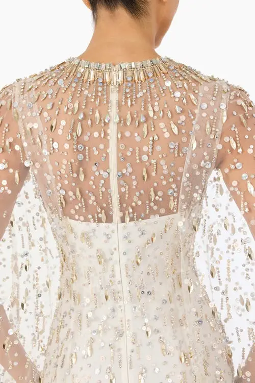 Jenny Packham Hestia Embellished Gown - Vanilla